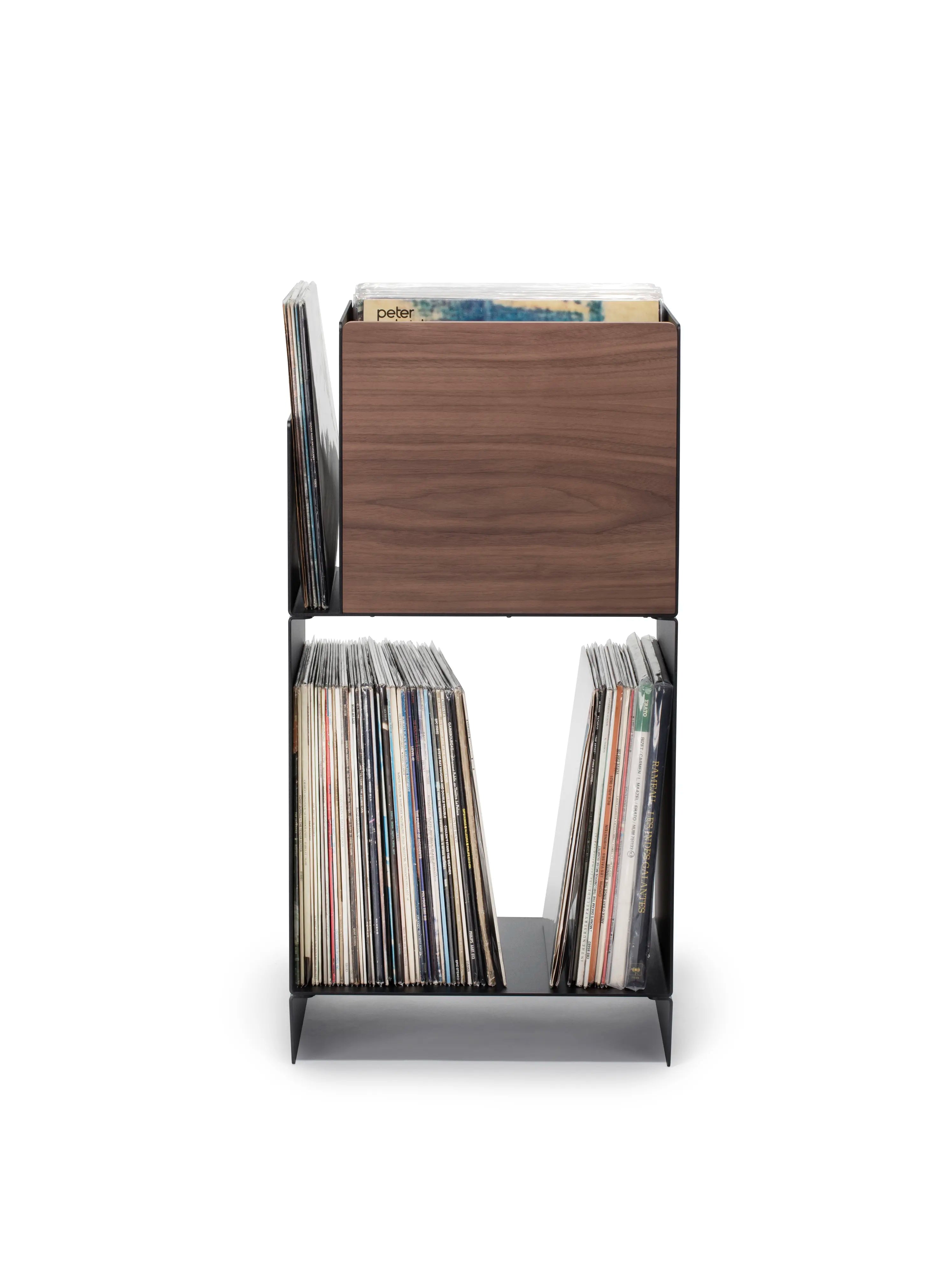 LOIA STUDIO - Le Digger Noir - Bac de Rangement 200 vinyles – Loia